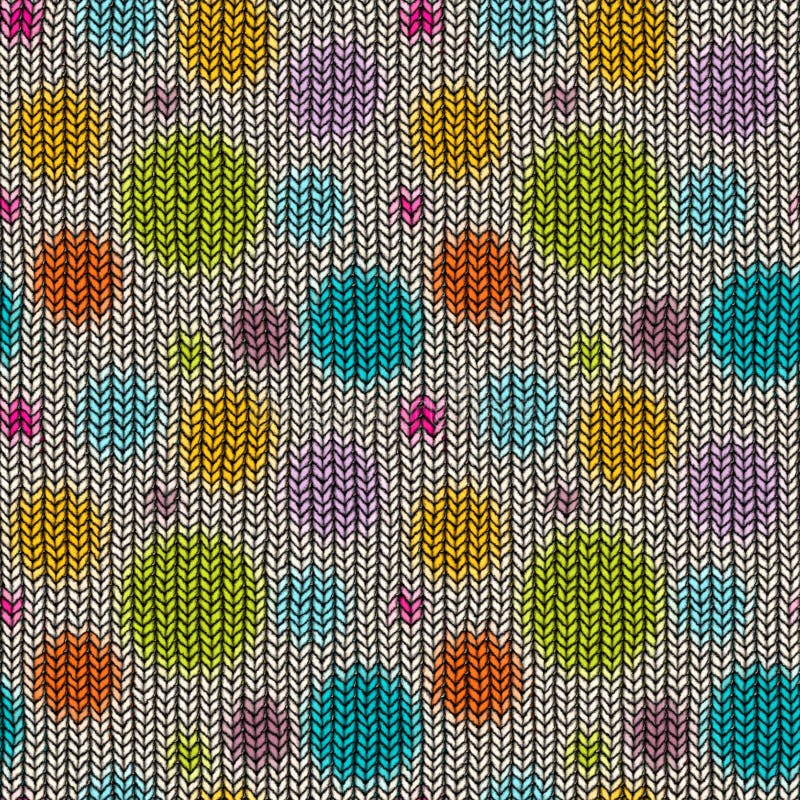 Seamless Circle Knitted Pattern Stock Illustration - Illustration of ...