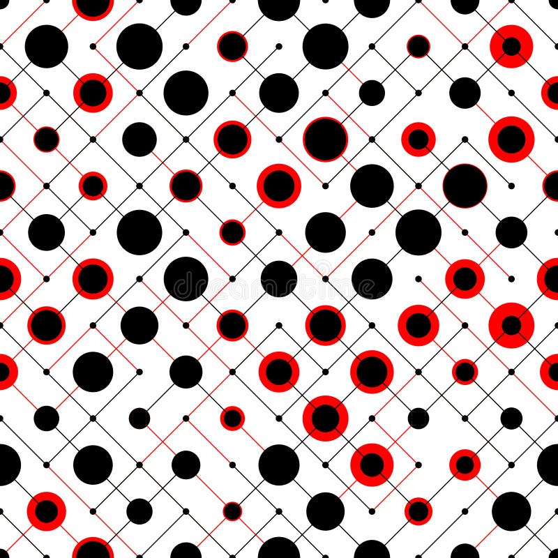 Seamless Circle and Line Pattern Stock Vector - Illustration of chaotic ...