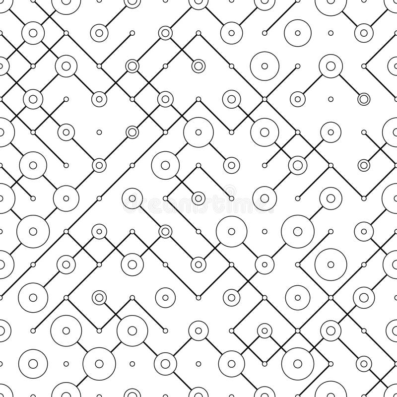Seamless Circle and Line Pattern Stock Vector - Illustration of design ...