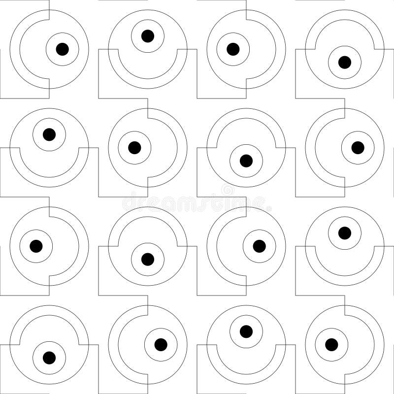 Seamless Circle Pattern stock vector. Illustration of monochrome - 93922476