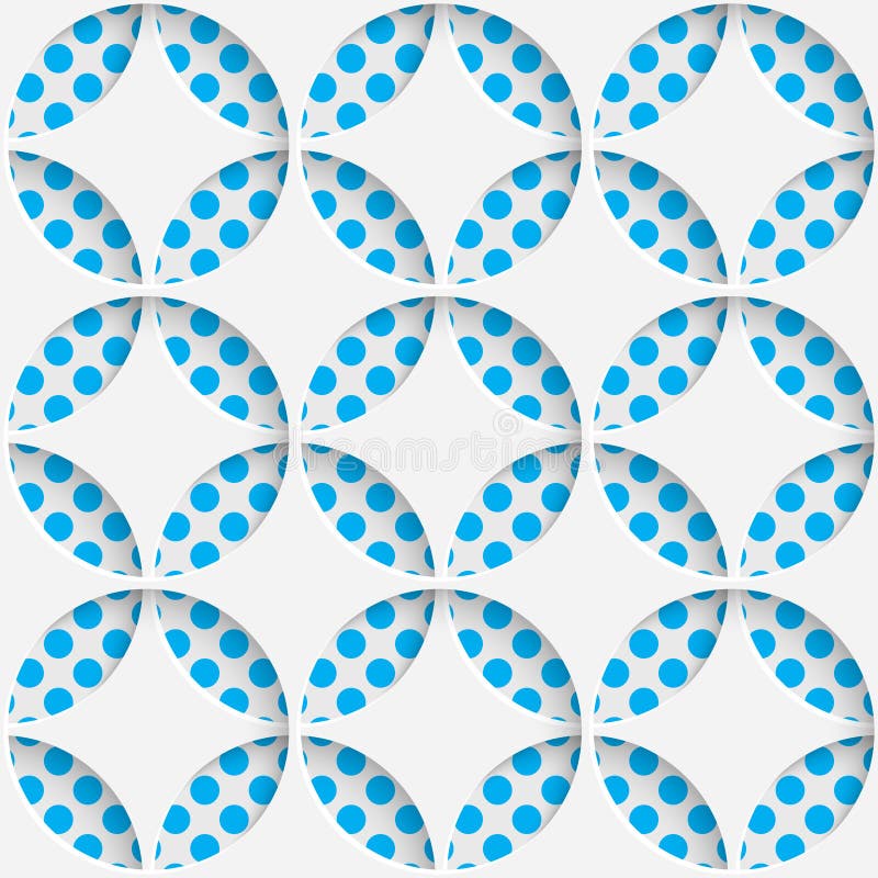 Seamless Circle Pattern. White and Blue Wrapping Background Stock ...