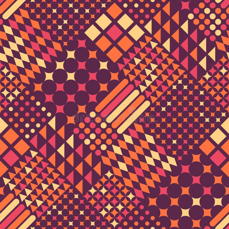 Seamless Circle and Square Pattern Stock Vector - Illustration of print ...