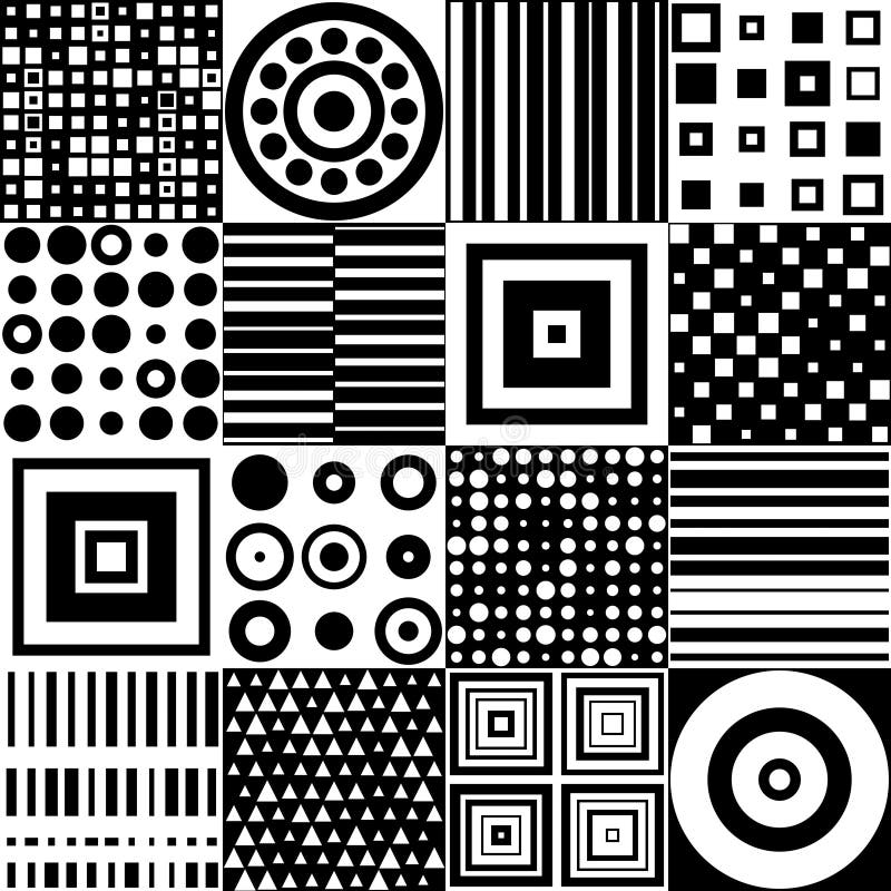 Seamless Circle and Square Pattern Stock Vector - Illustration of ...