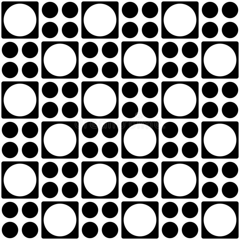 Seamless Circle and Square Pattern Stock Vector - Illustration of black ...