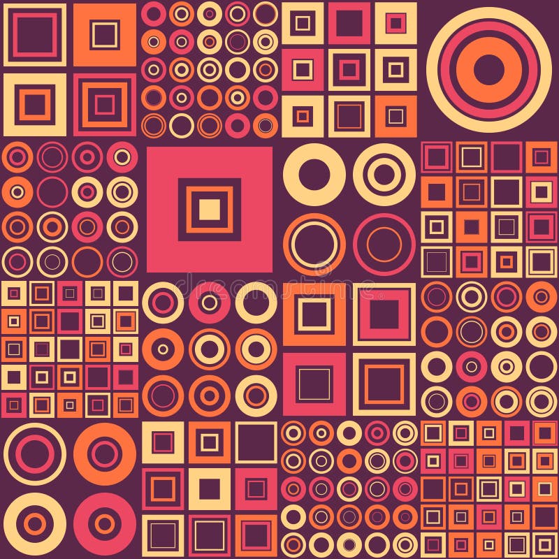 Seamless Circle and Square Pattern Stock Vector - Illustration of ...