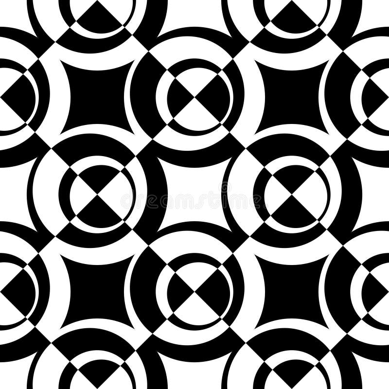 Seamless Circle and Square Pattern Stock Vector - Illustration of line ...