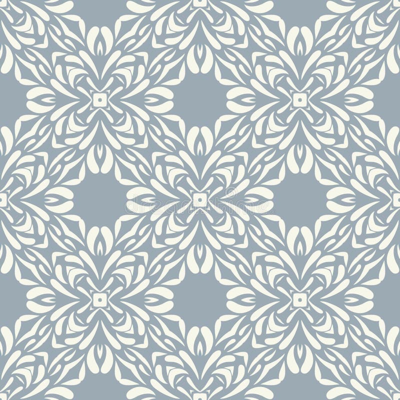 Seamless Circle Vintage Flower Pattern Stock Vector - Illustration of ...