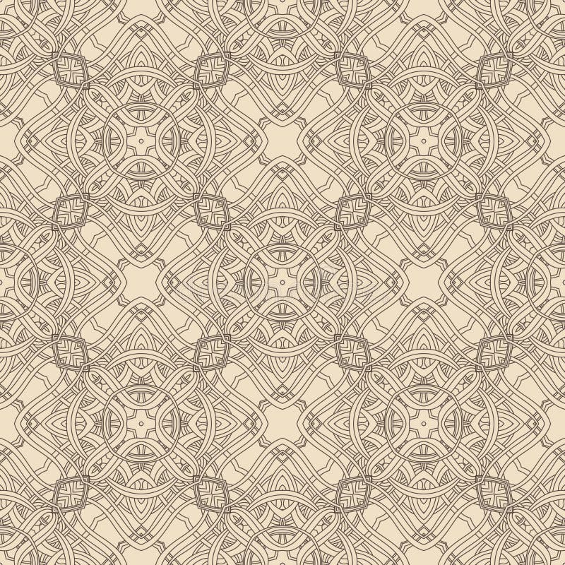 Seamless Circle Vintage Flower Pattern Stock Vector - Illustration of ...