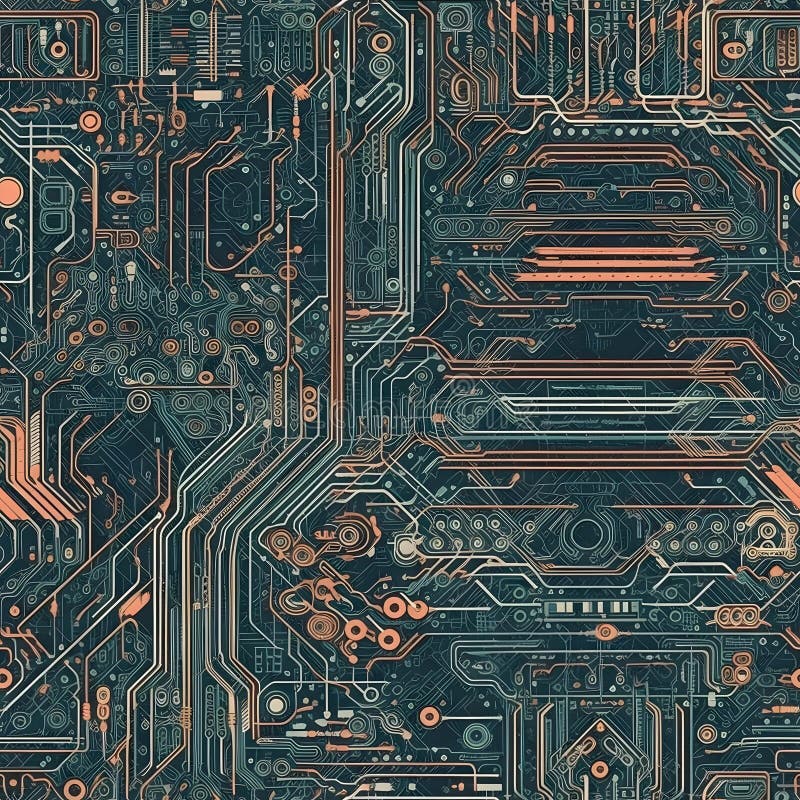 High Tech Schematic Seamless Texture Stock Illustrations – 51 High Tech Schematic Seamless ...