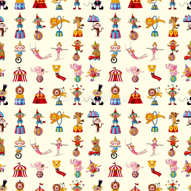 Seamless circus pattern stock vector. Illustration of animals - 27577230