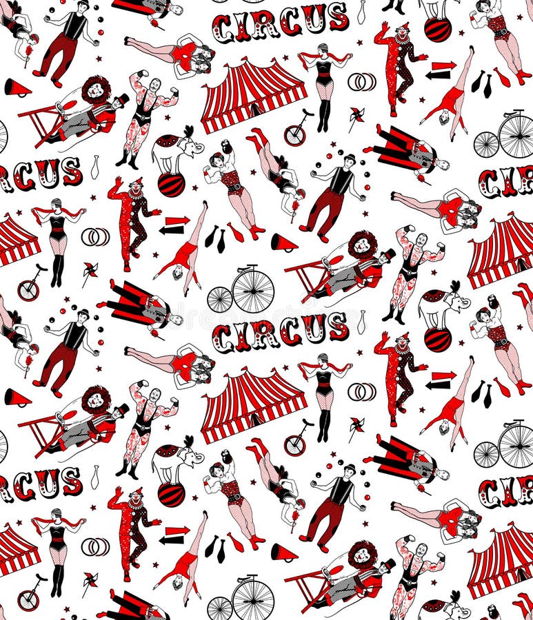 Seamless Circus Pattern. Vector Illustration. Stock Vector ...