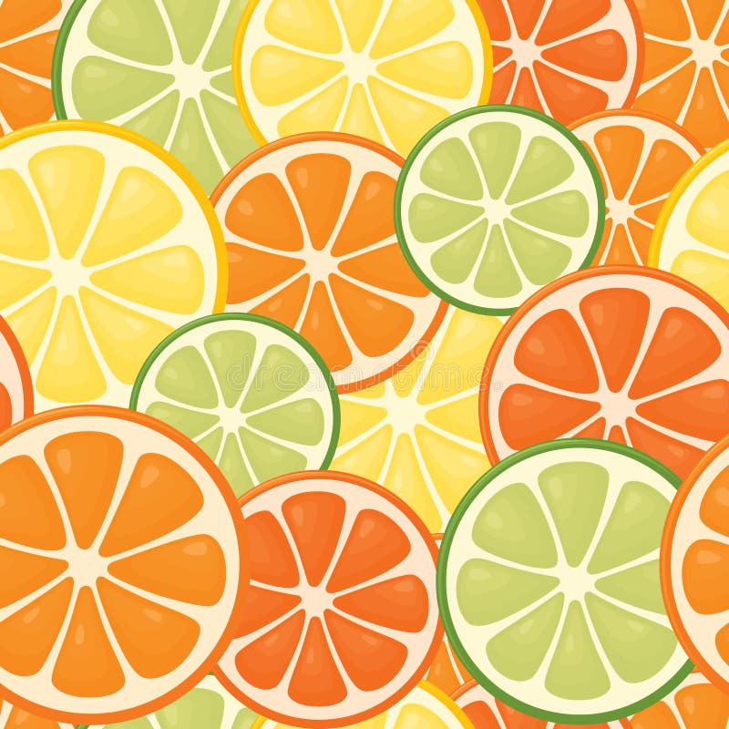 Seamless citrus pattern stock vector. Illustration of seamless - 37048983