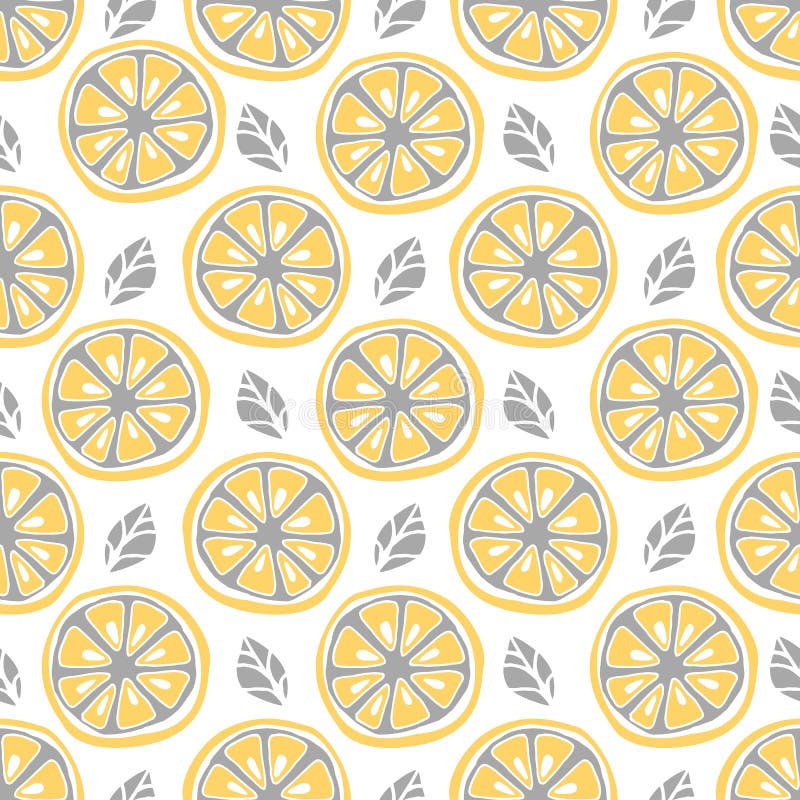 Seamless Citrus Pattern. Fruit Pattern Hand Draw. Stock Vector ...