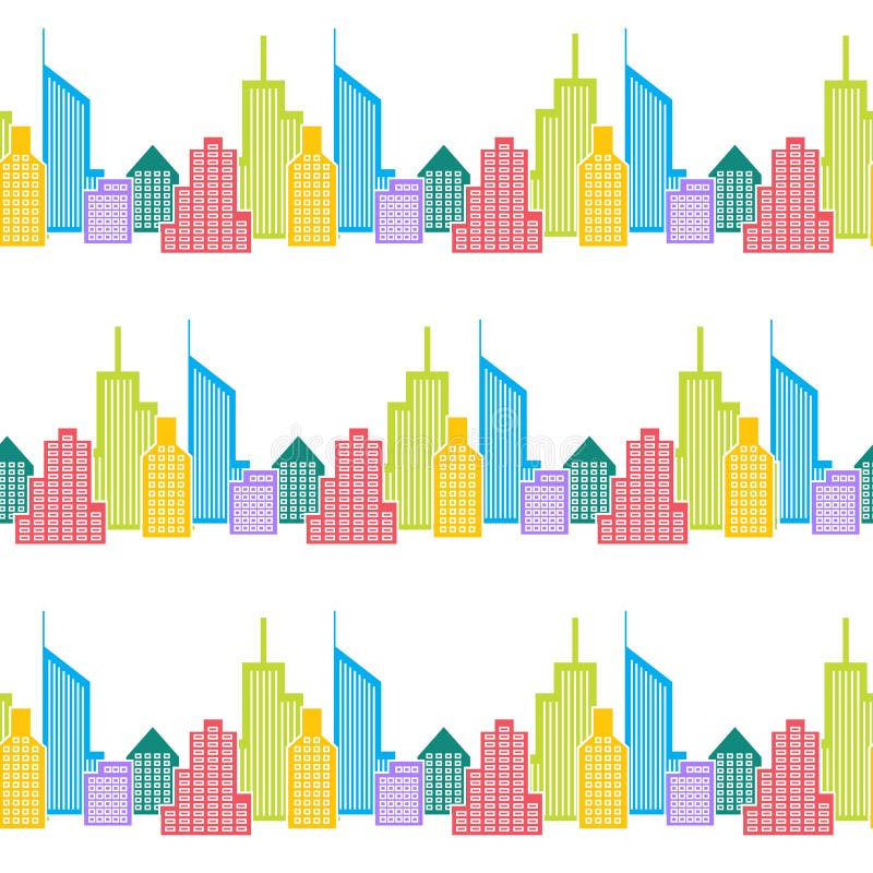 Seamless city background stock vector. Illustration of scape - 72144358