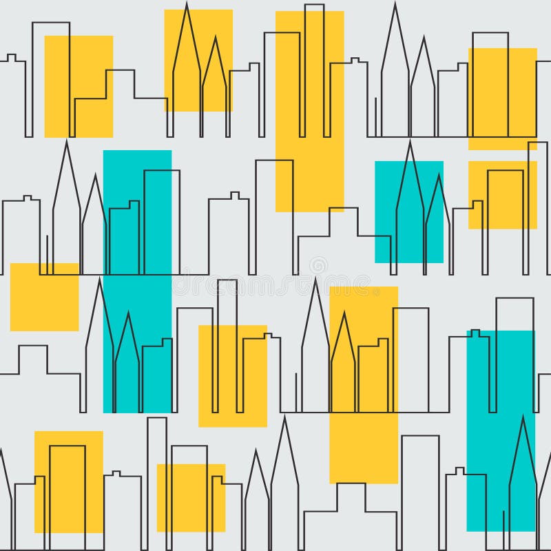 Seamless city pattern stock illustration. Illustration of pattern ...