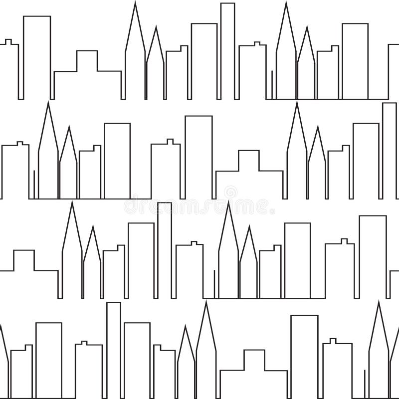 Seamless city pattern stock illustration. Illustration of city - 50373302