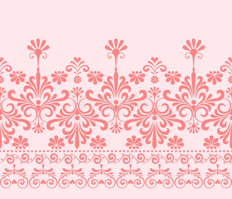Seamless Classic Damask Pattern for Luxury Textiles Pink Background ...