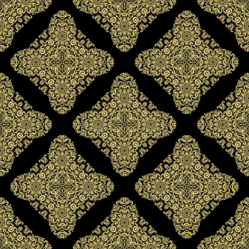 Seamless Classic Pattern stock illustration. Illustration of black ...