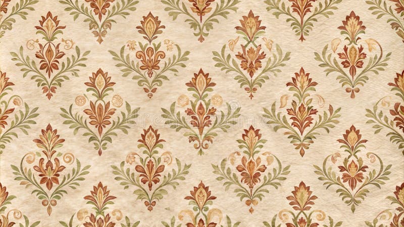 Seamless Classic Plant Seamless Pattern Beige Background.Floral ...