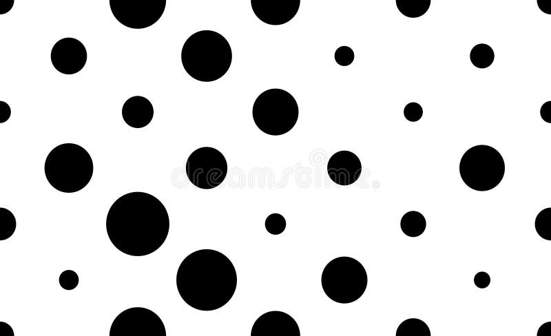 Seamless Classic Polka Dot Pattern. Black and White Background with ...
