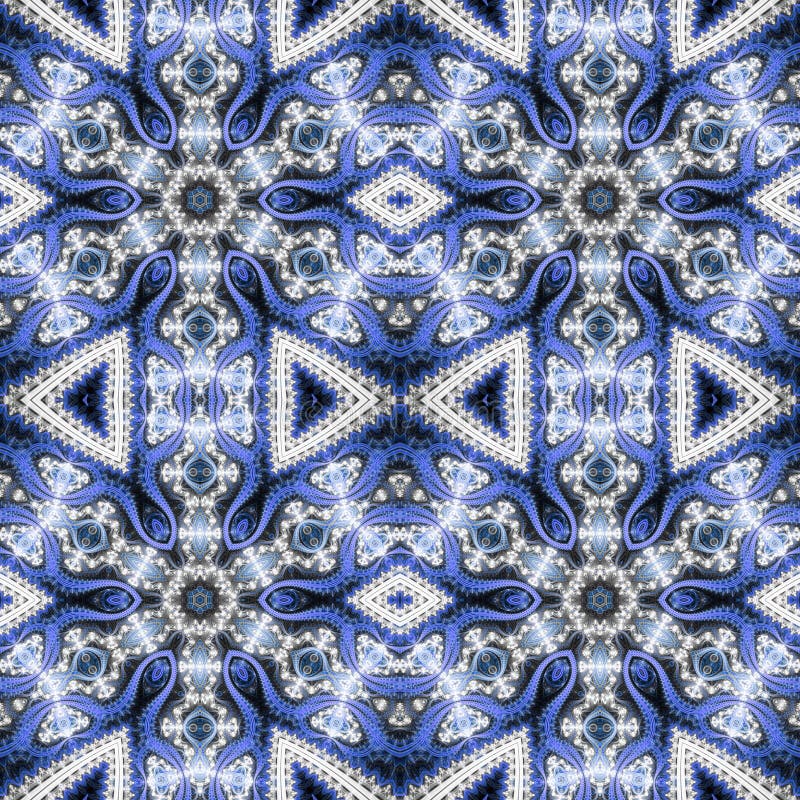 Seamless Clockwork Fractal Mandala Stock Illustration - Illustration of ...