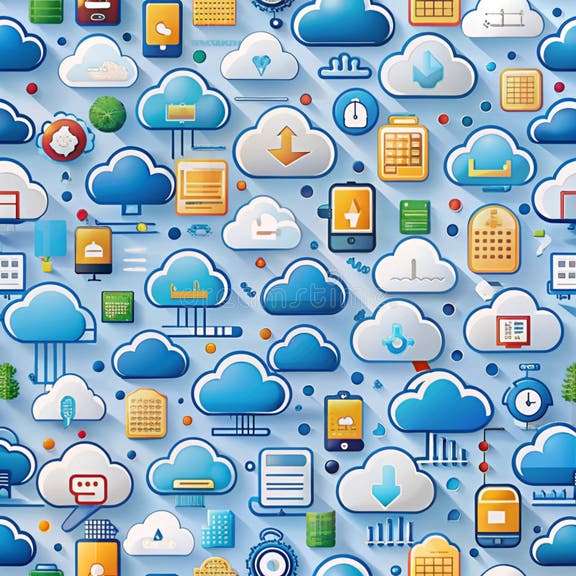 Seamless Cloud Computing Pattern Stock Illustration - Illustration of efficient, platform: 376995797