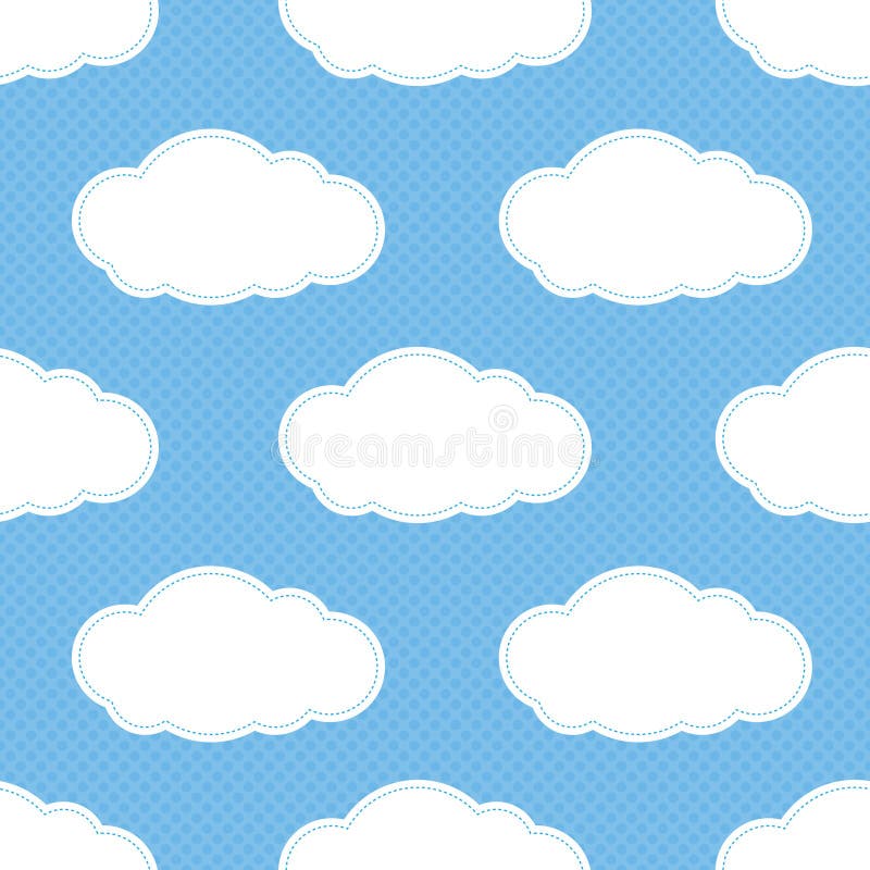 Seamless Cloud Pattern stock illustration. Illustration of circle ...