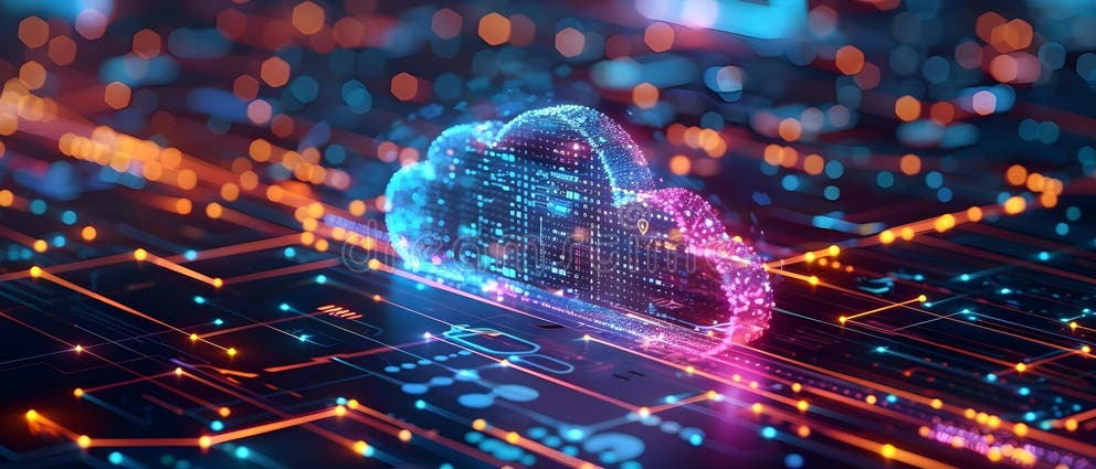 Seamless Cloud Sync in a Symphony of Data. Concept Cloud Sync, Data ...