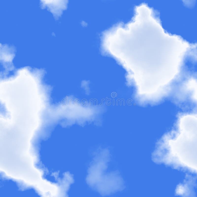Seamless Clouds and Blue Sky Stock Illustration - Illustration of ...