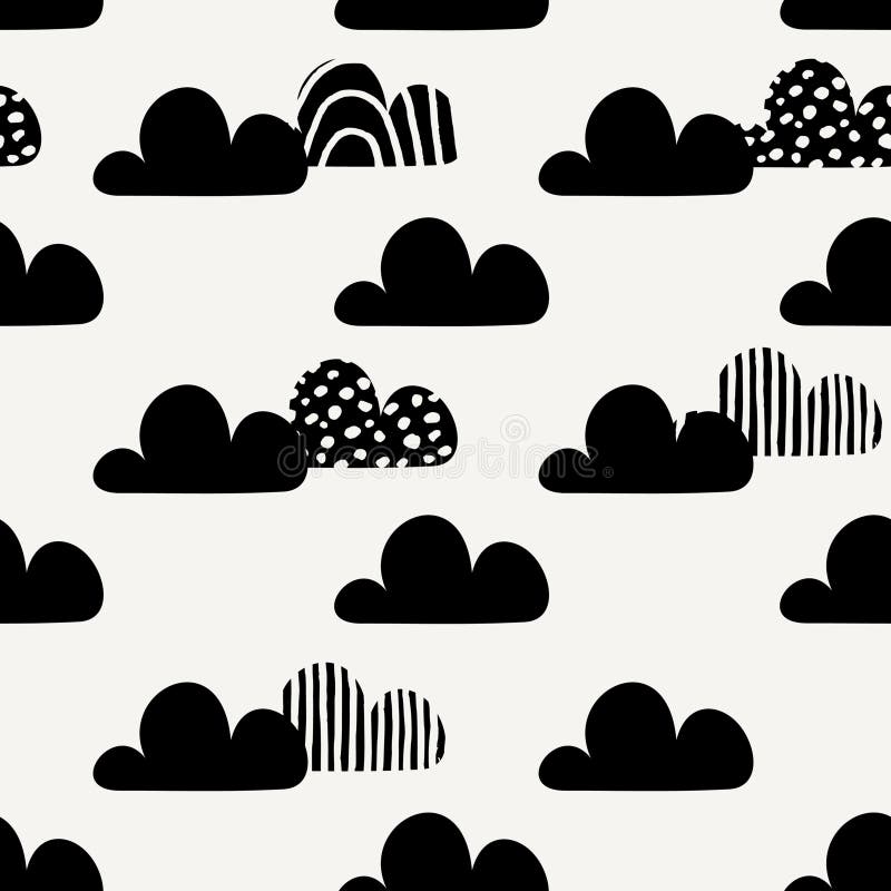 Seamless Clouds Pattern stock vector. Illustration of fabric - 79038222
