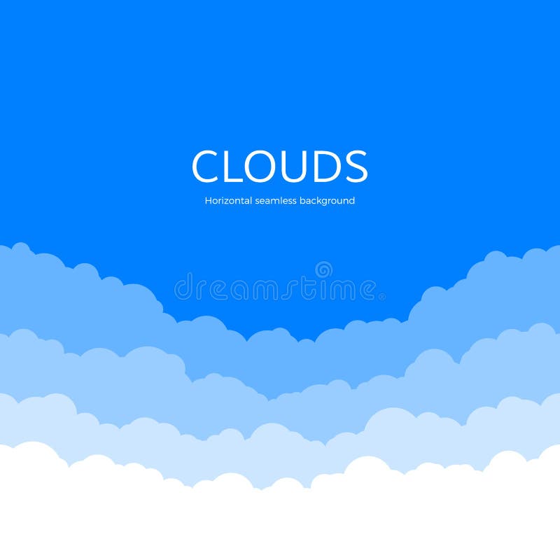 Seamless Clouds. Skyline Background. Paper Clouds Layers Stock Vector ...