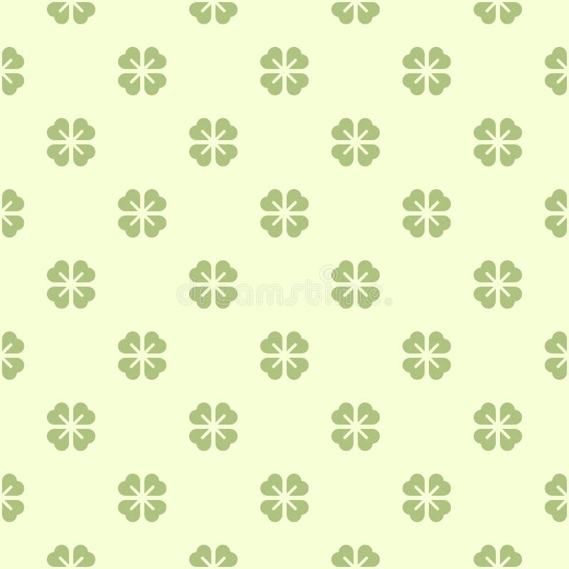 Seamless Clover Leaf Pattern Vector. Stock Vector - Illustration of ...