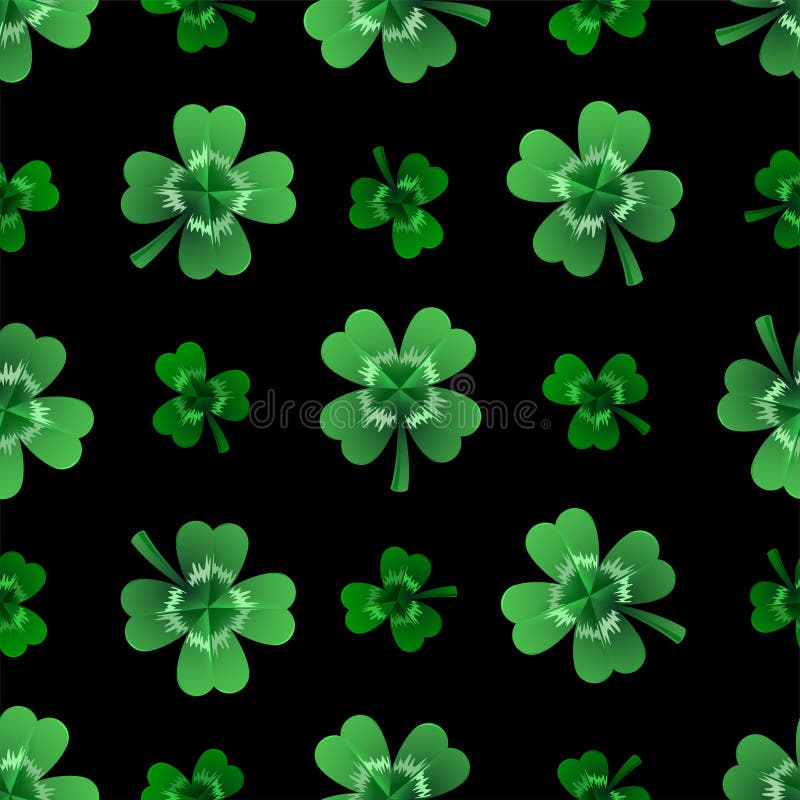 Seamless Clover Leaves Background for Saint Patrick Day. Green Clover ...