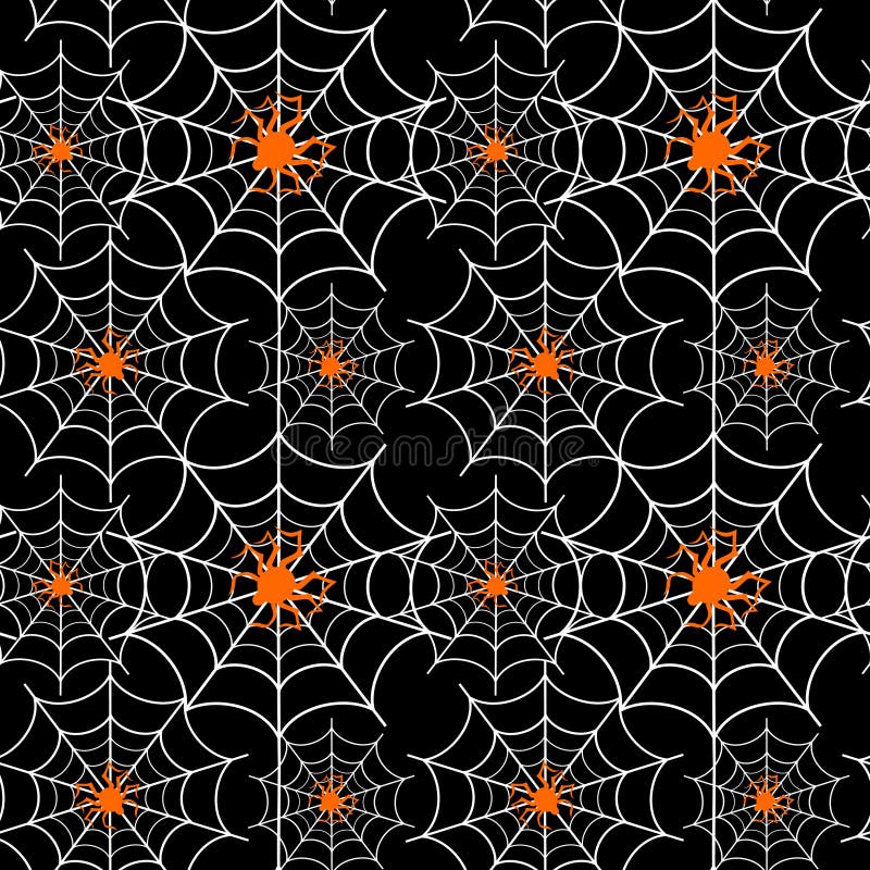 Halloween Spider Web Seamless Pattern Stock Vector - Illustration of ...