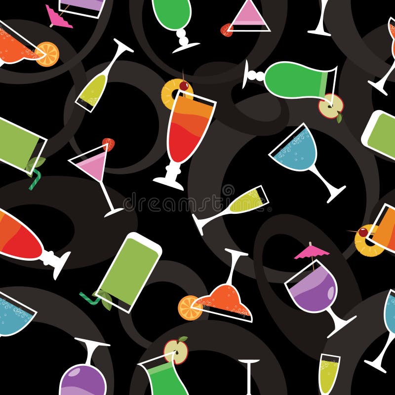 Seamless cocktail pattern stock vector. Illustration of seamless - 13259368