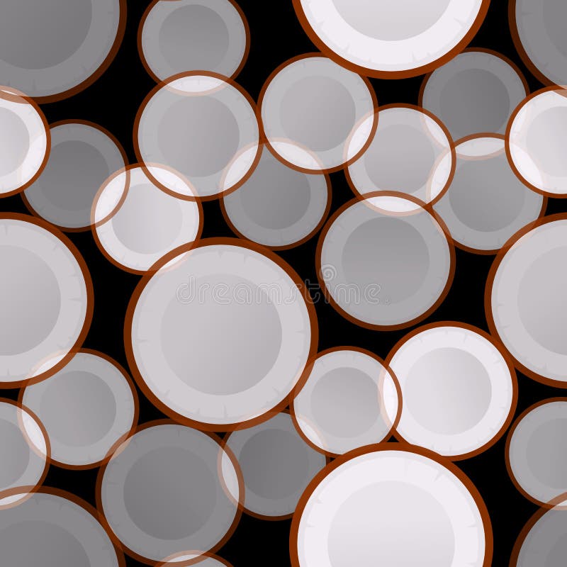 Seamless Coconut Vector Pattern. Minimalistic Food Background. Vitamins ...