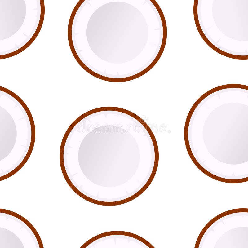 Seamless Coconut Vector Pattern. Minimalistic Food Background. Vitamins ...