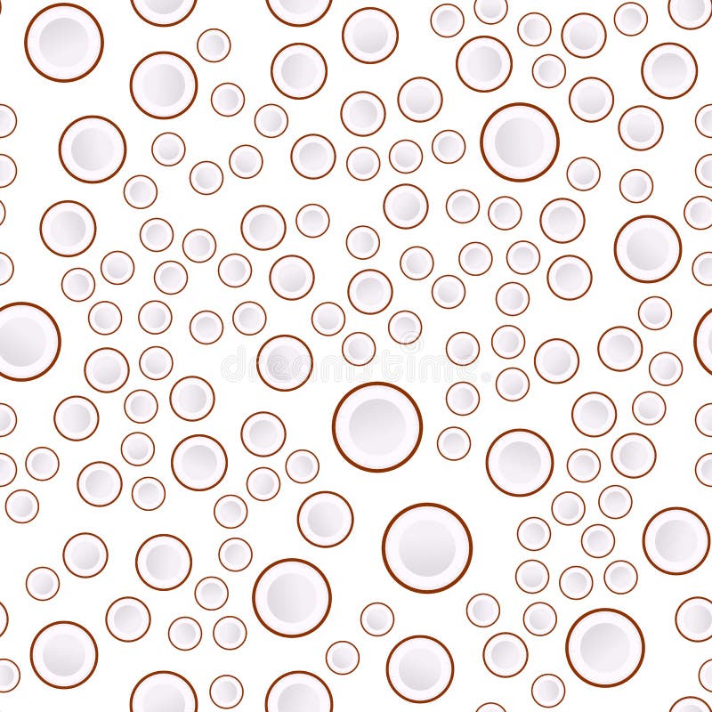 Seamless Coconut Vector Pattern. Minimalistic Food Background. Vitamins ...