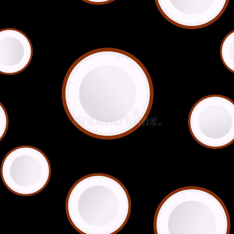 Seamless Coconut Vector Pattern. Minimalistic Food Background. Vitamins ...