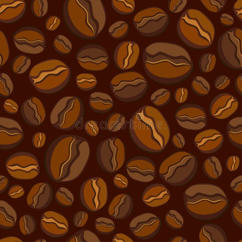 Horizontal Seamless Background with Coffee Beans. Vector Illustration. Stock Vector ...