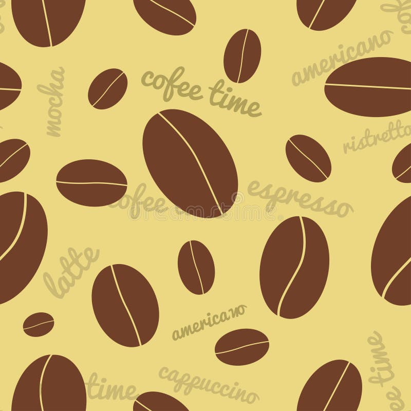 Horizontal Seamless Background with Coffee Beans. Vector Illustration ...