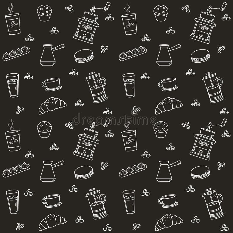 Seamless Coffee and Cake Pattern Vector Illustration Stock Vector ...