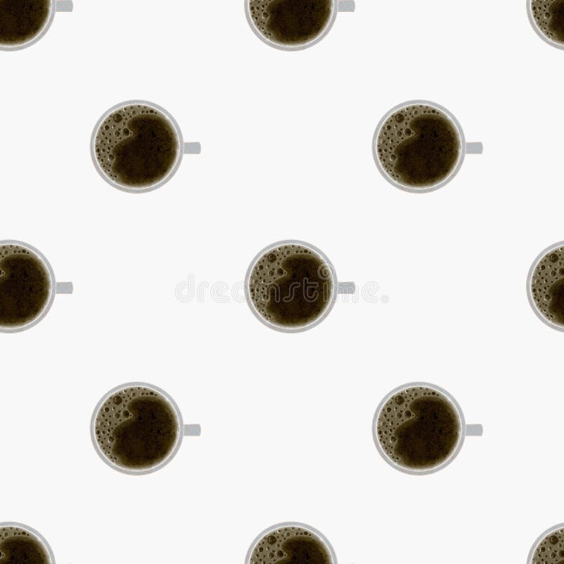 Seamless Coffee Pattern Featuring Cups on a Clean, White Background ...