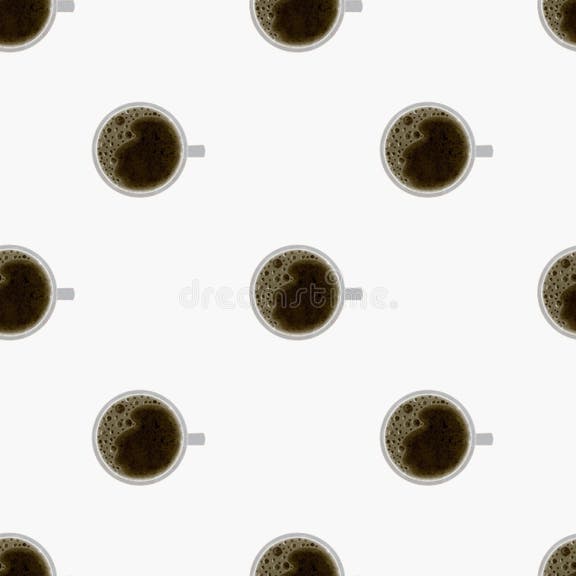 Seamless Coffee Pattern Featuring Cups on a Clean, White Background Stock Illustration ...