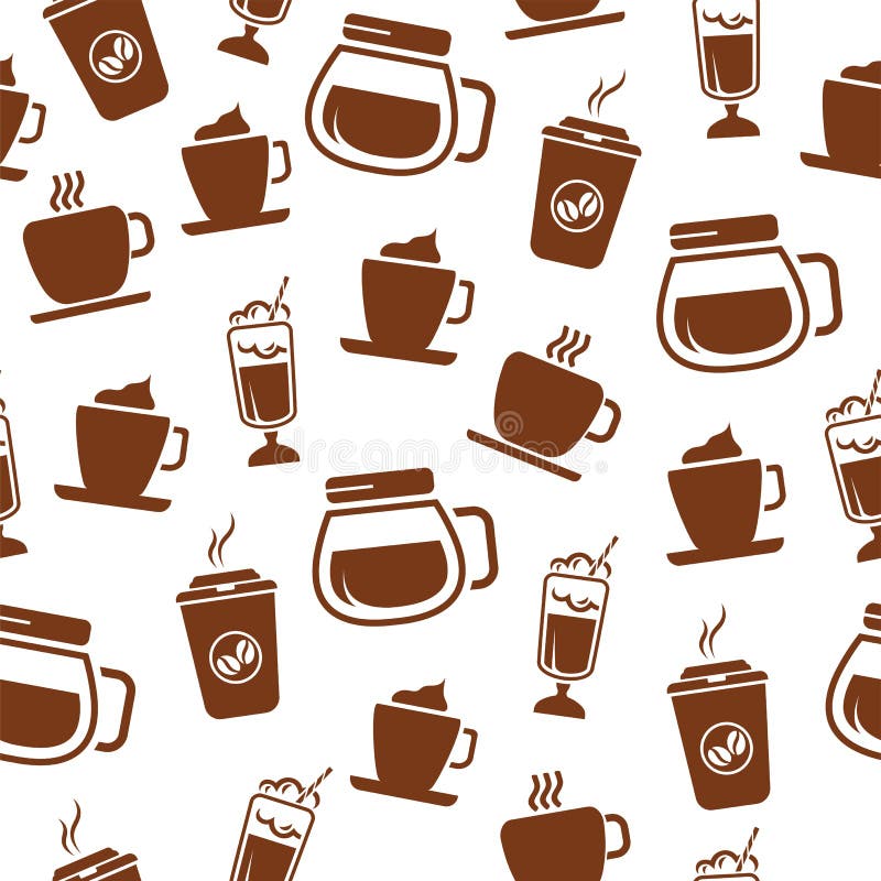 Seamless coffee pattern stock vector. Illustration of kitchen - 32620765