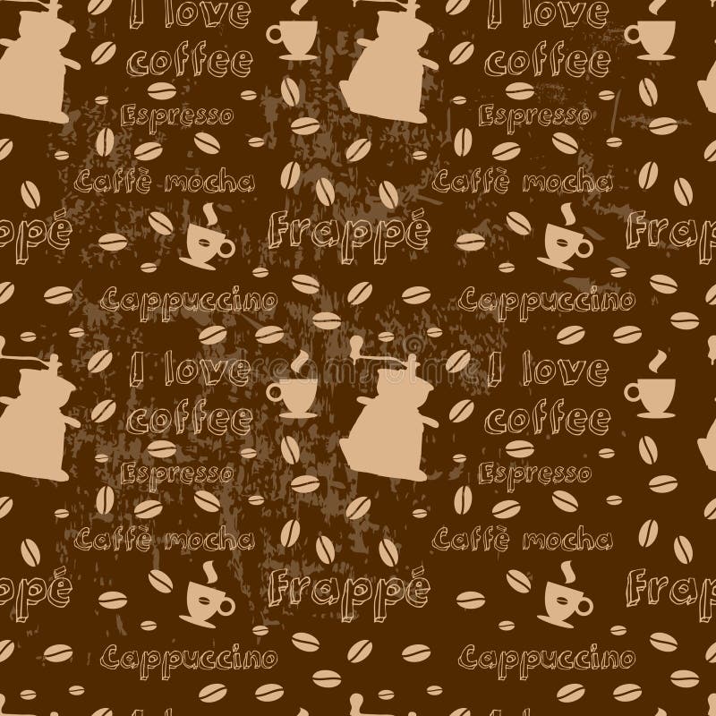 Seamless coffee pattern stock vector. Illustration of milk - 48868752