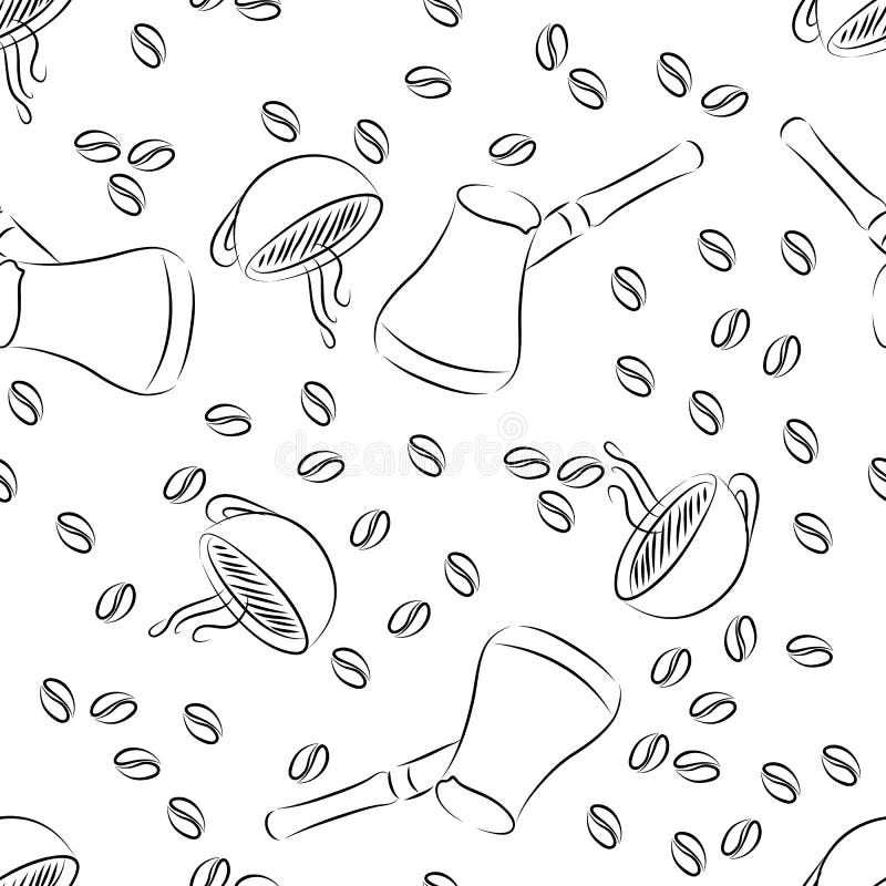 Seamless coffee pattern stock vector. Illustration of food - 56937214