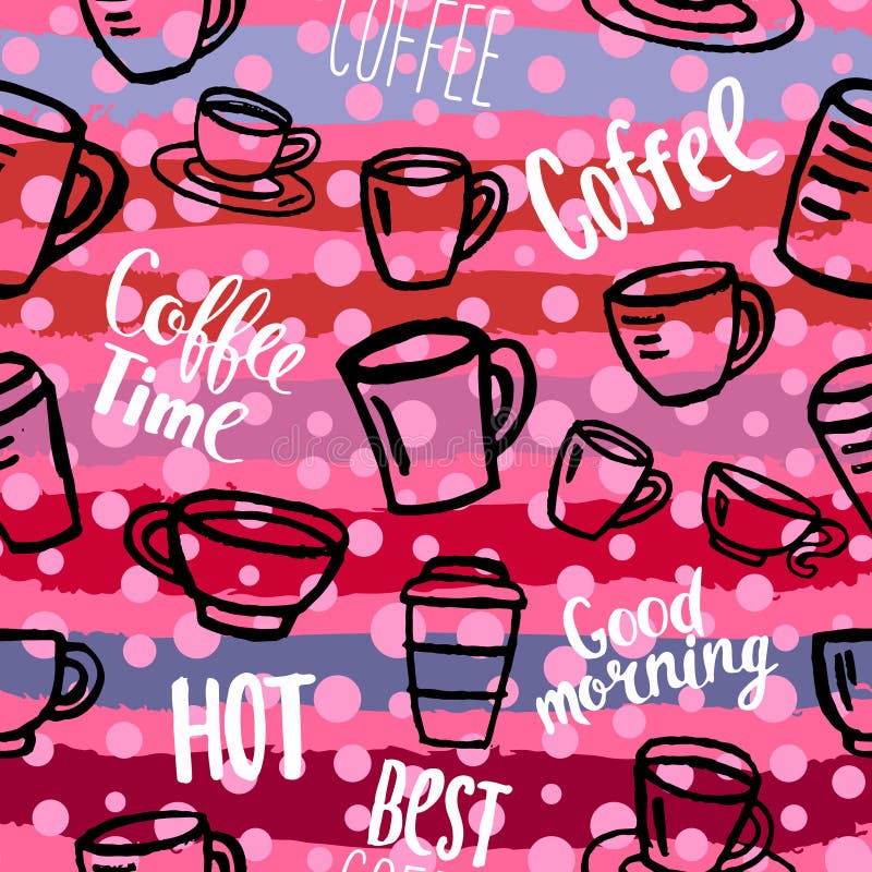 Coffee Shop Menu Design Template. Stock Vector - Illustration of label ...