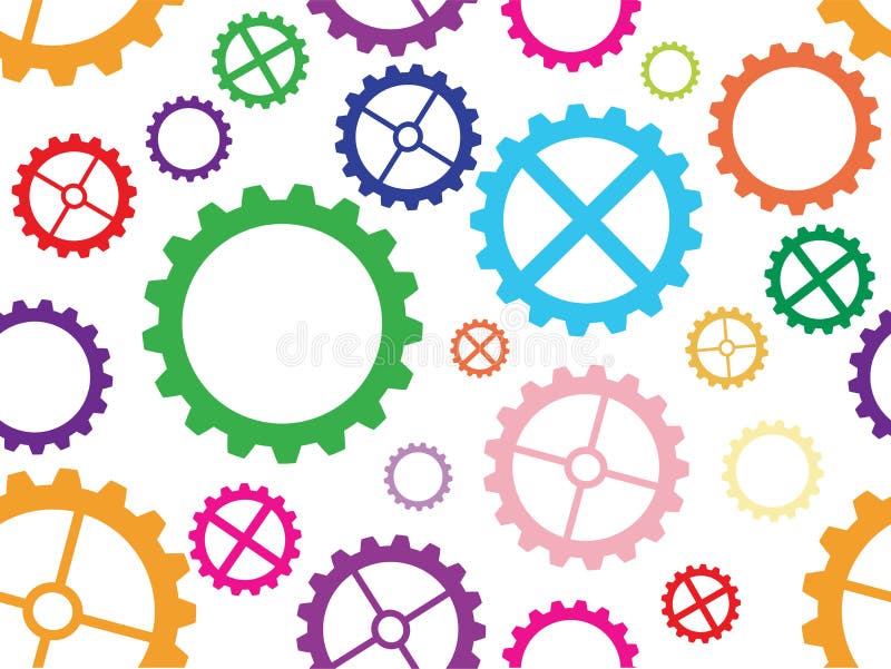 Colorful Cog Background stock vector. Illustration of vector - 7325434