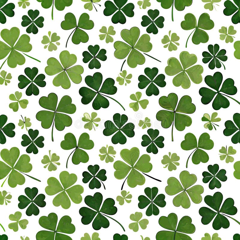 A Seamless Collection of Shamrock-patterned Tiles Stock Illustration ...